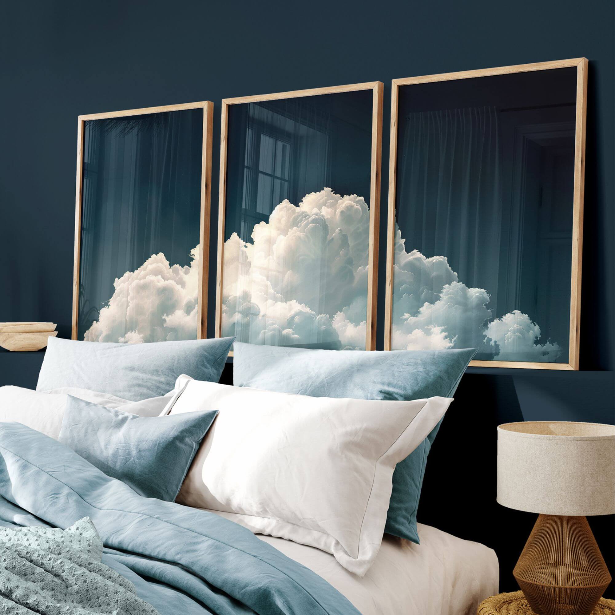 Dreaming Cloud Set of 3 Prints | Large Wall Art for Home and Bedroom – Moncasso