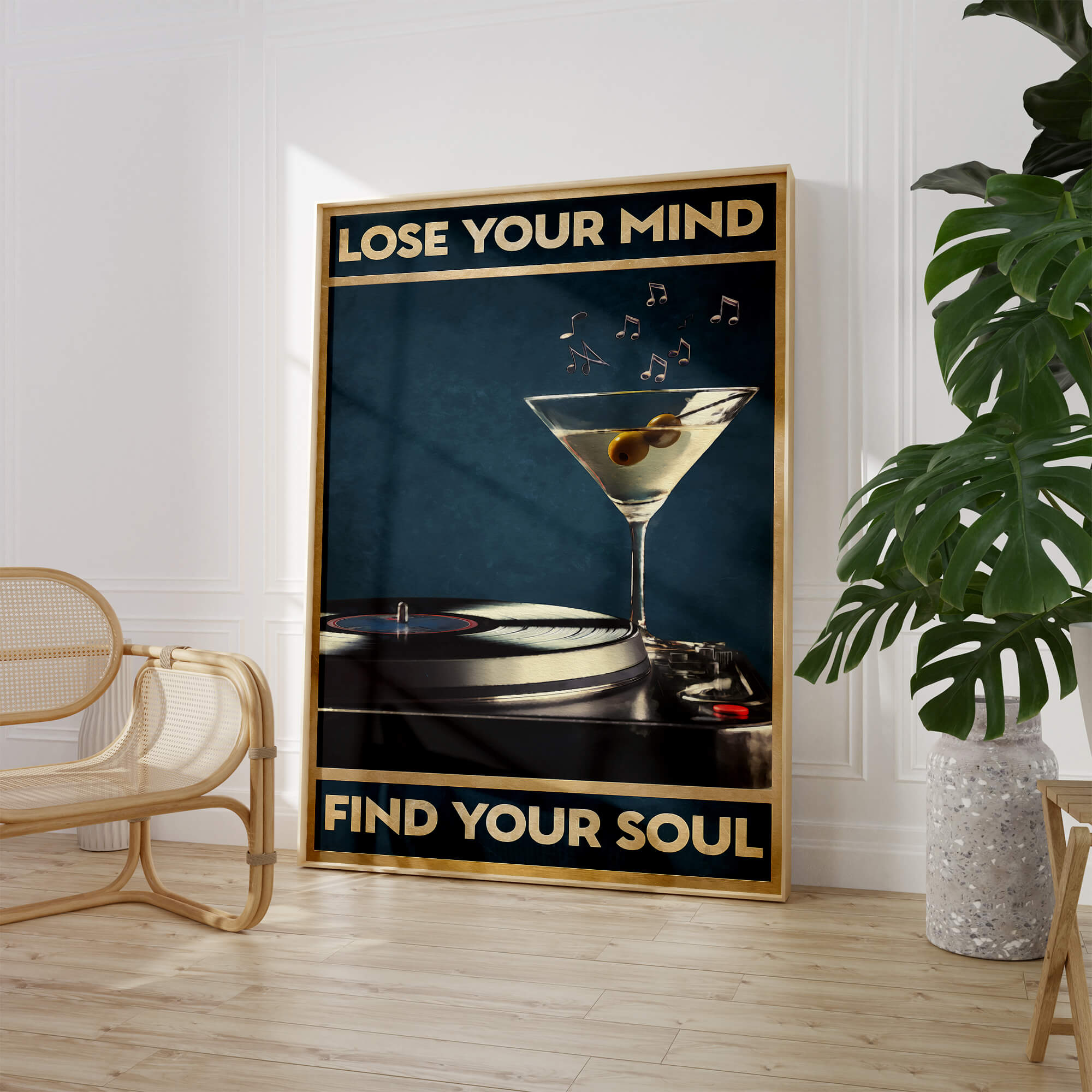 Blue Soul Print | Retro Vinyl Record Player Wall Art Large Canvas ...