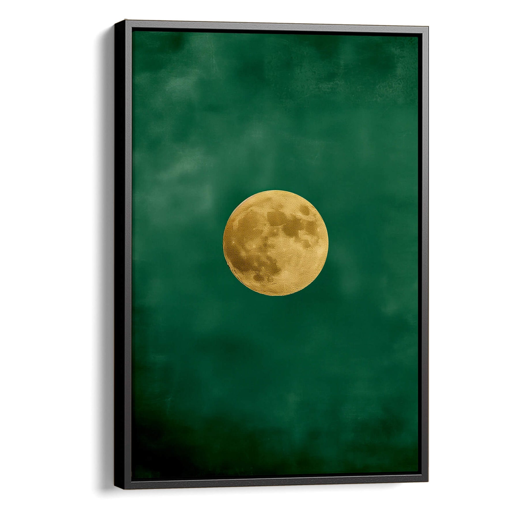 Emerald Moon Print | Emerald Green Golden Moon Large Canvas Wall Art ...
