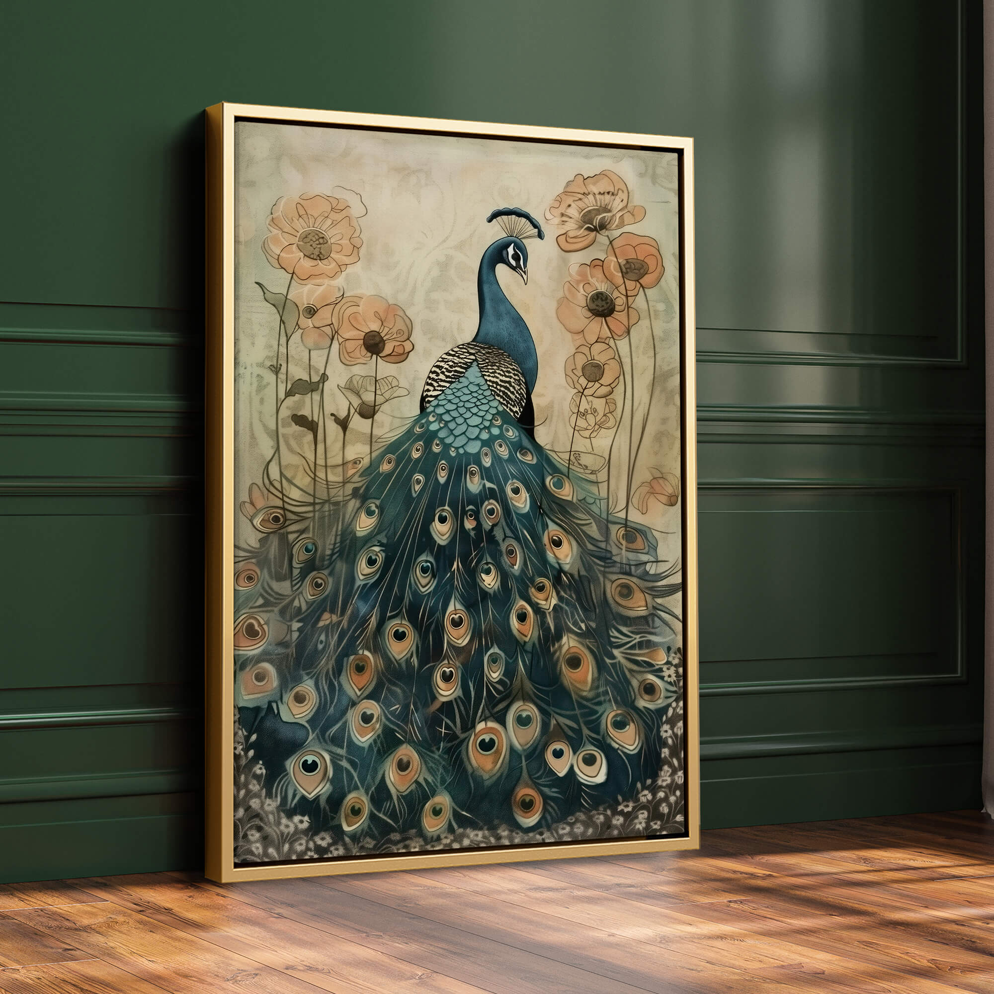 Enchanted Peacock No2 Print | Animal Canvas Wall Art for Maximalist ...
