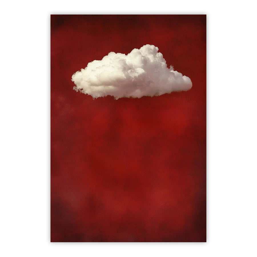 Red Cloud No1 Print | Dark Red Minimalist Canvas Wall Art for Bedroom ...