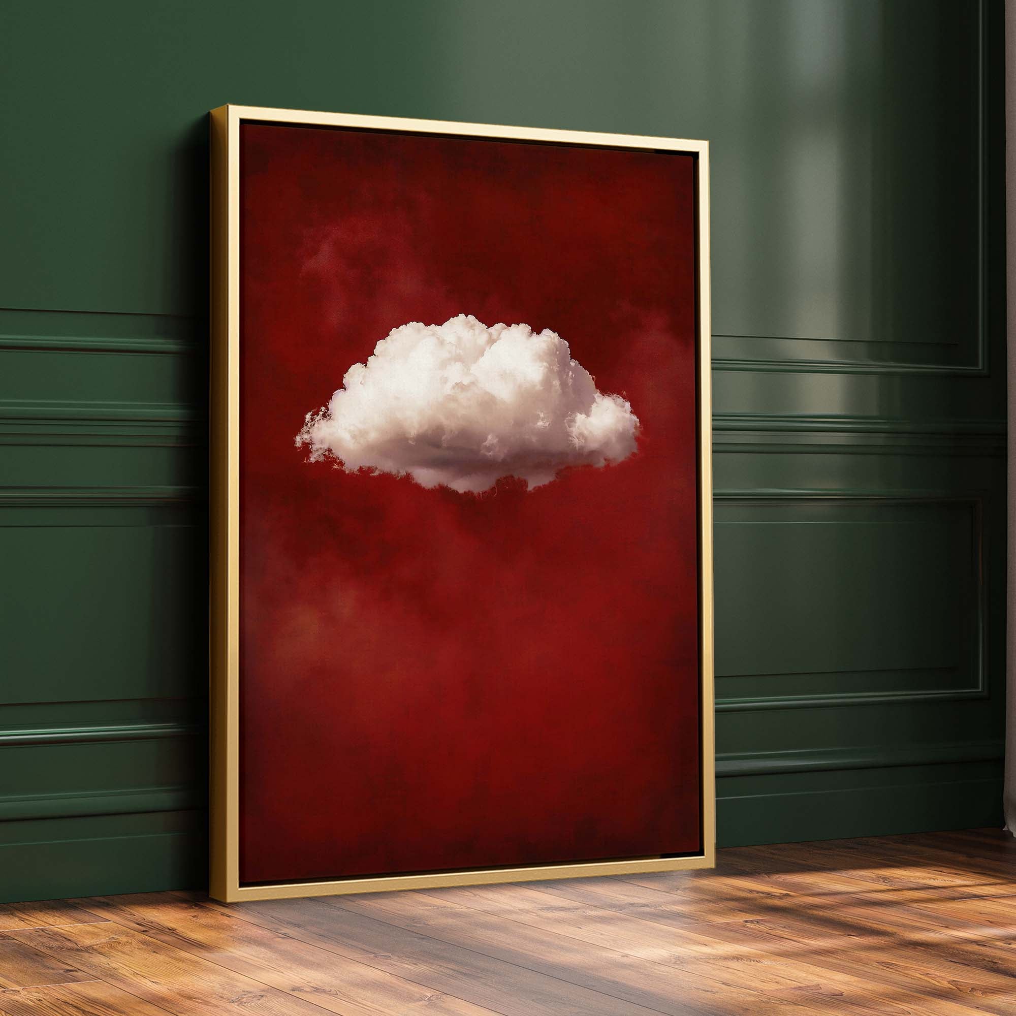 Red Cloud No2 Print | Dark Red Minimalist Canvas Wall Art for Bedroom ...