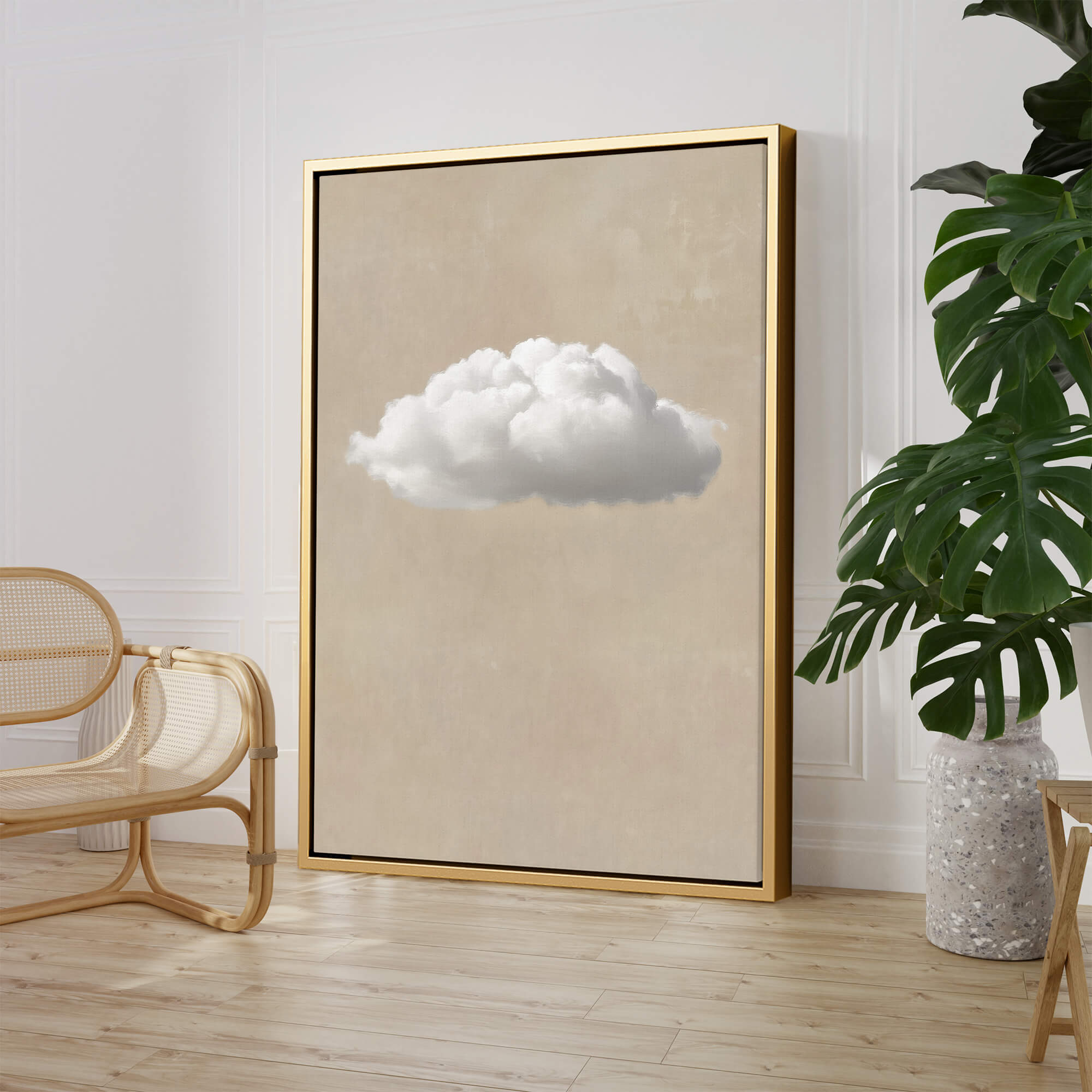 Soft Cloud No2 | Cream Sky Portrait Vintage Oil Painting Wall Art ...
