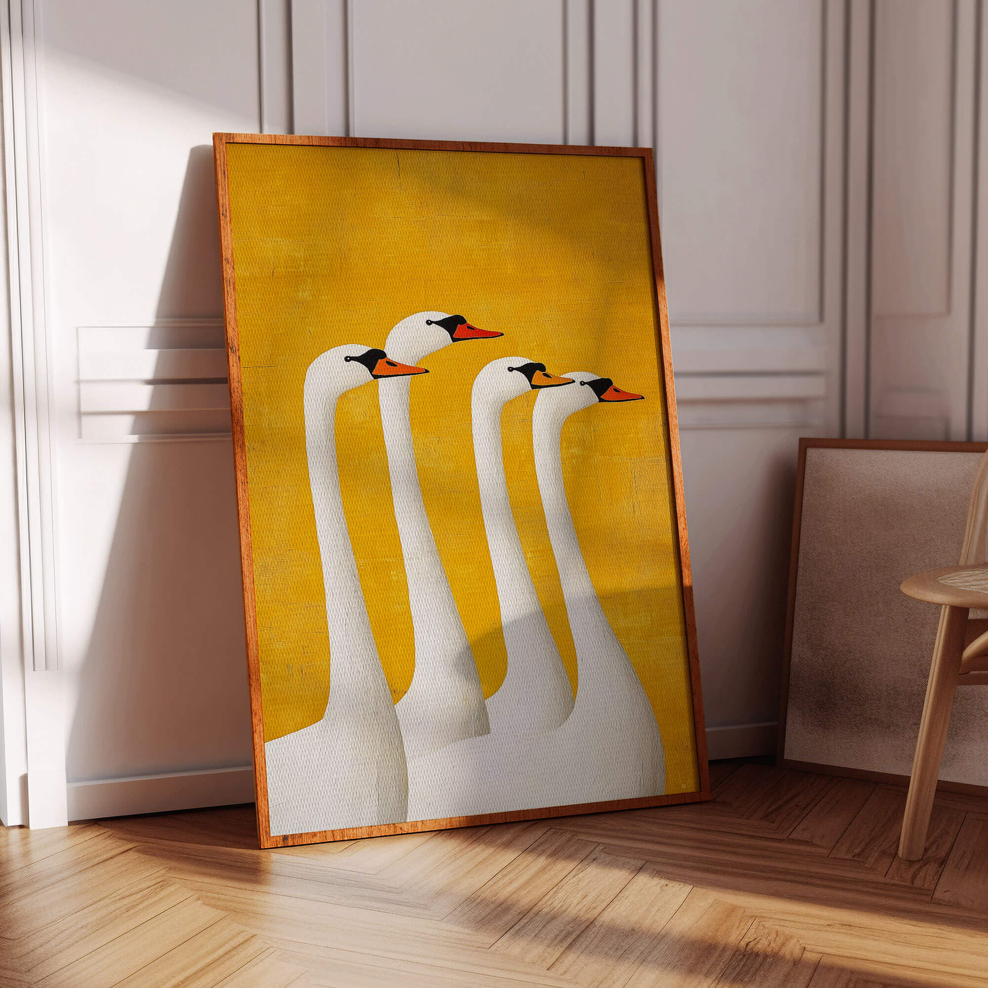 Swans Print | Large Canvas Wall Art Print for Bedroom and Home – Moncasso