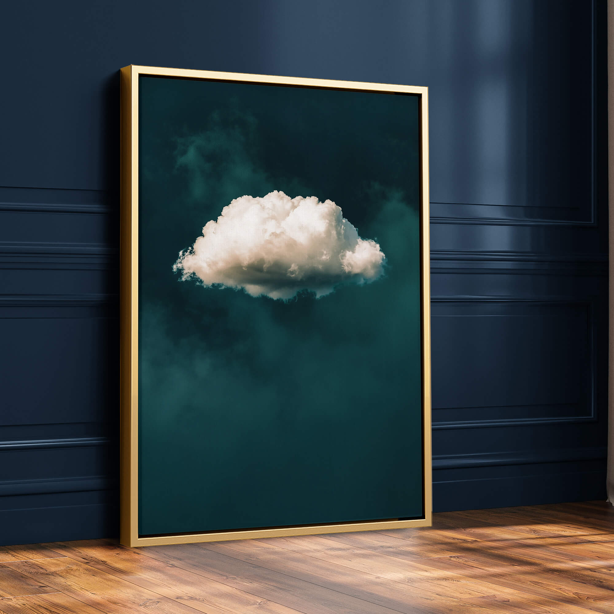 Teal Cloud No2 Print | Blue Canvas Wall Art Print for Bedroom and Home ...