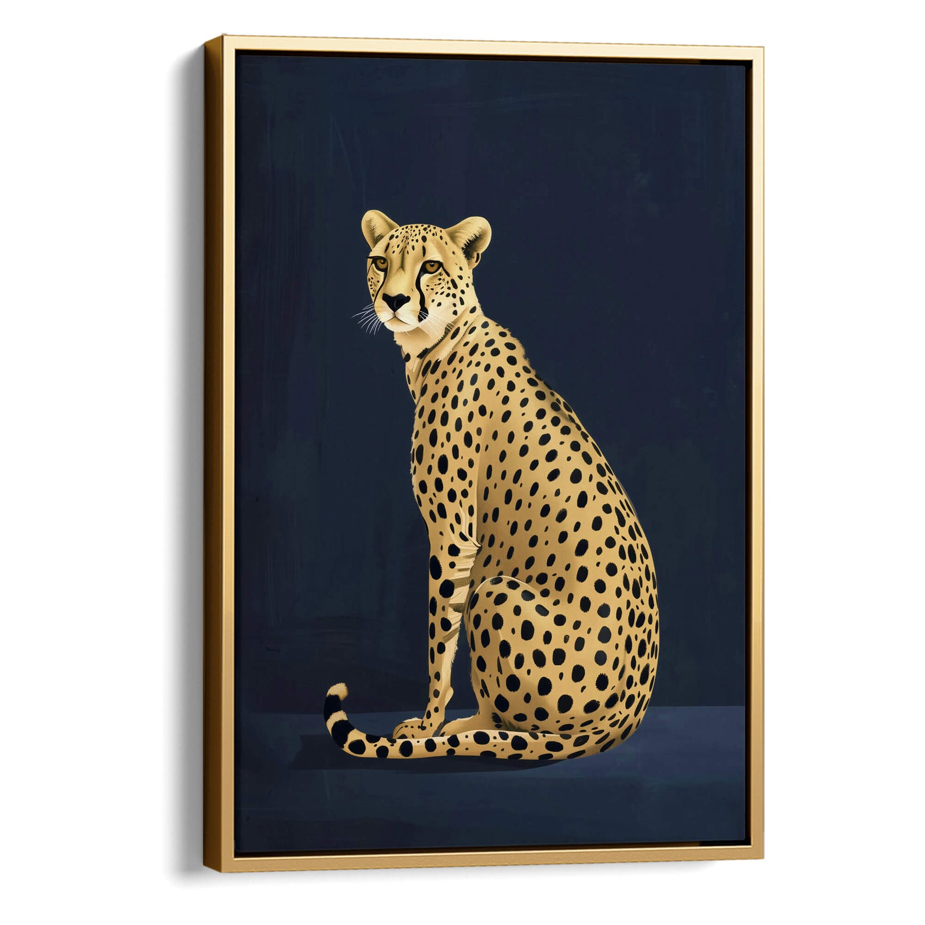 Yellow Cheetah No2 Print | Large Blue Animal Art for Maximalist Home ...