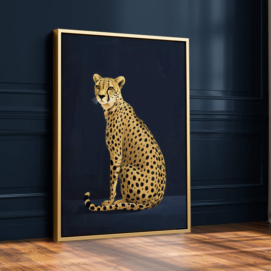 Yellow Cheetah No2 Print | Large Blue Animal Art for Maximalist Home ...