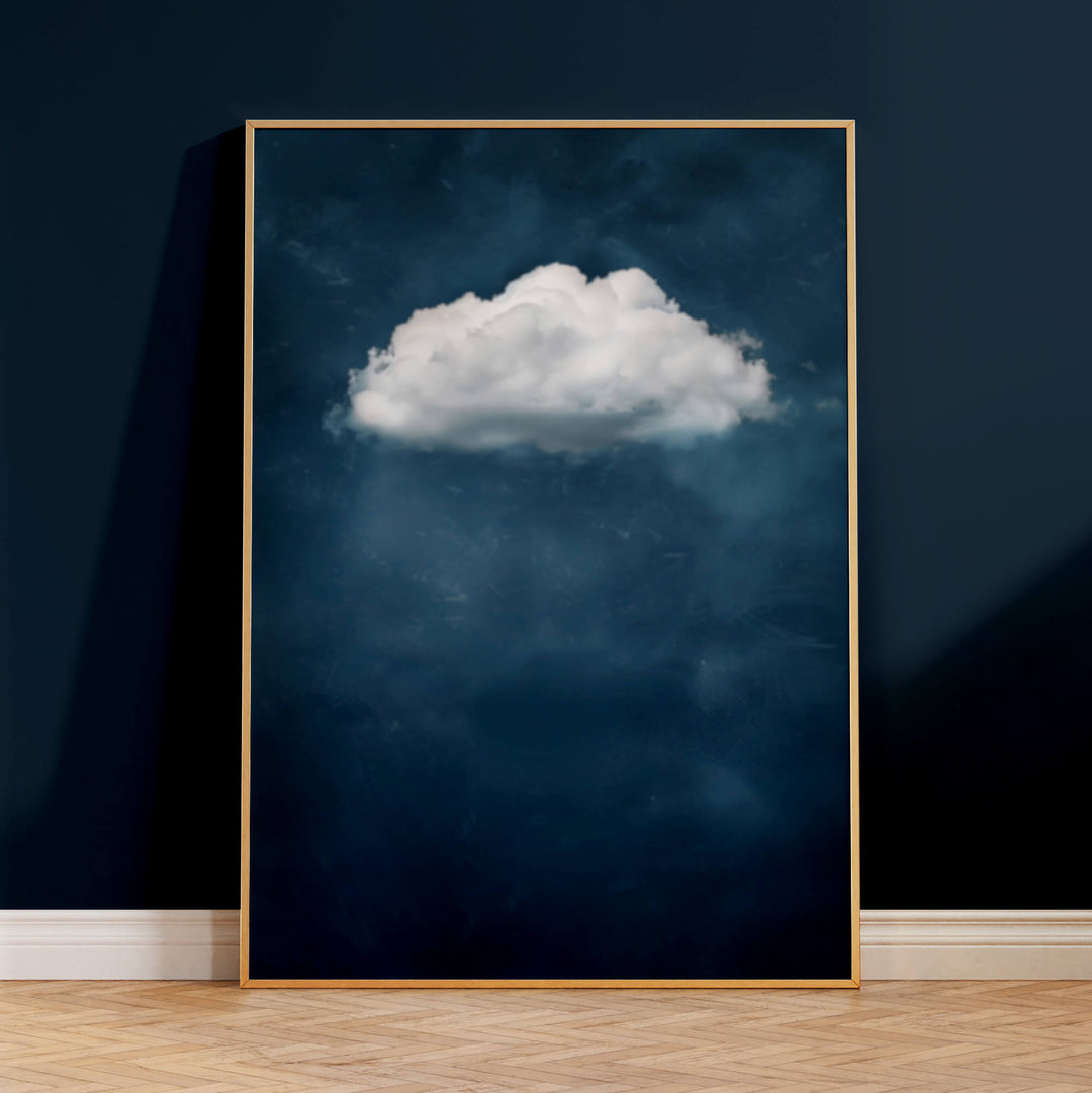 Deep Blue Cloud Print | Large Canvas Wall Art Print for Bedroom and Home – Moncasso