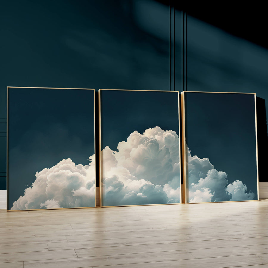 Dreaming Cloud Set of 3 Prints | Large Wall Art for Home and Bedroom – Moncasso
