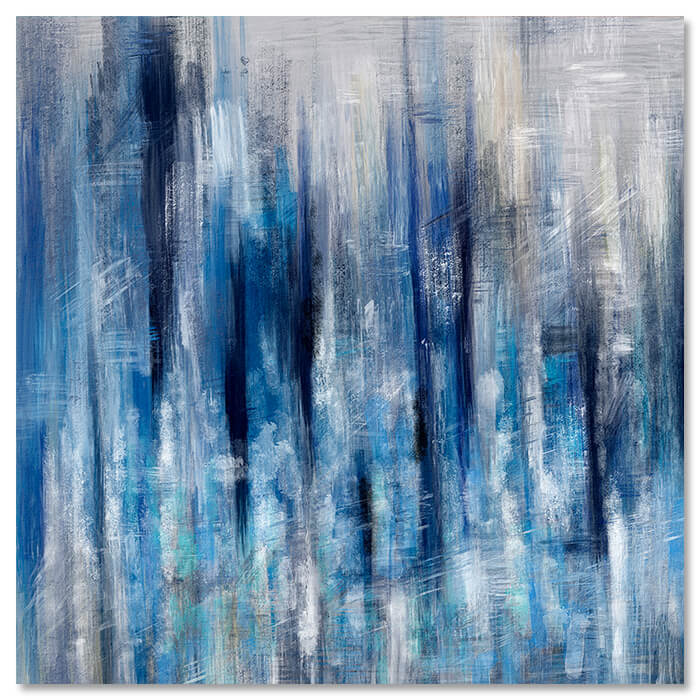 Abstract Wall Art Blue, Grey and Silver Large Canvas Prints for Living ...